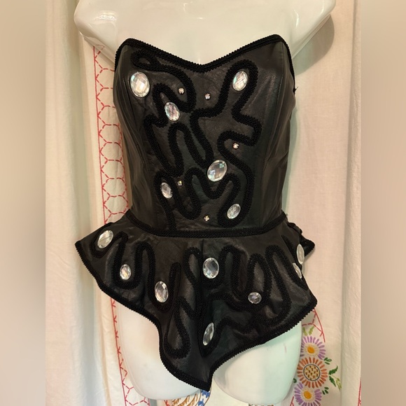 Pia Rucci | Tops | Vintage Pia Rucci Leather Top | Poshmark